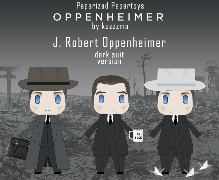 Papercraft J Robert Oppenheimer Papertoy dark Suit Version